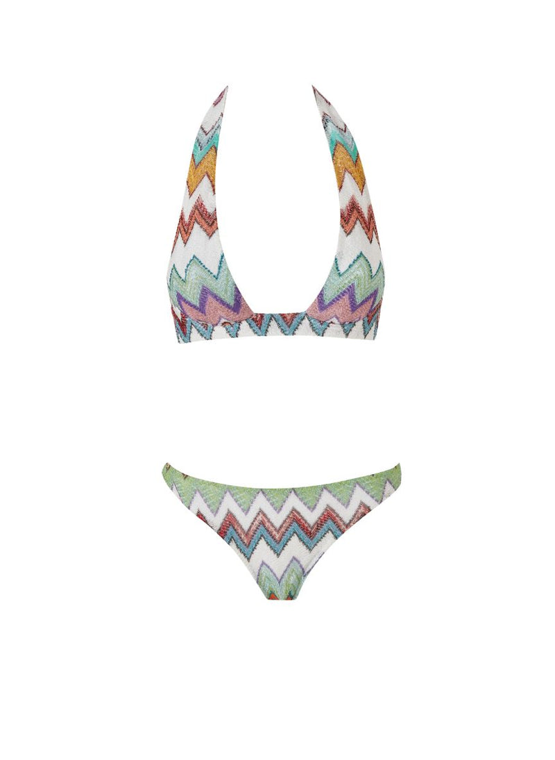Triangle Bikini Macro Chevron Lurex Light Multi – APOELLA