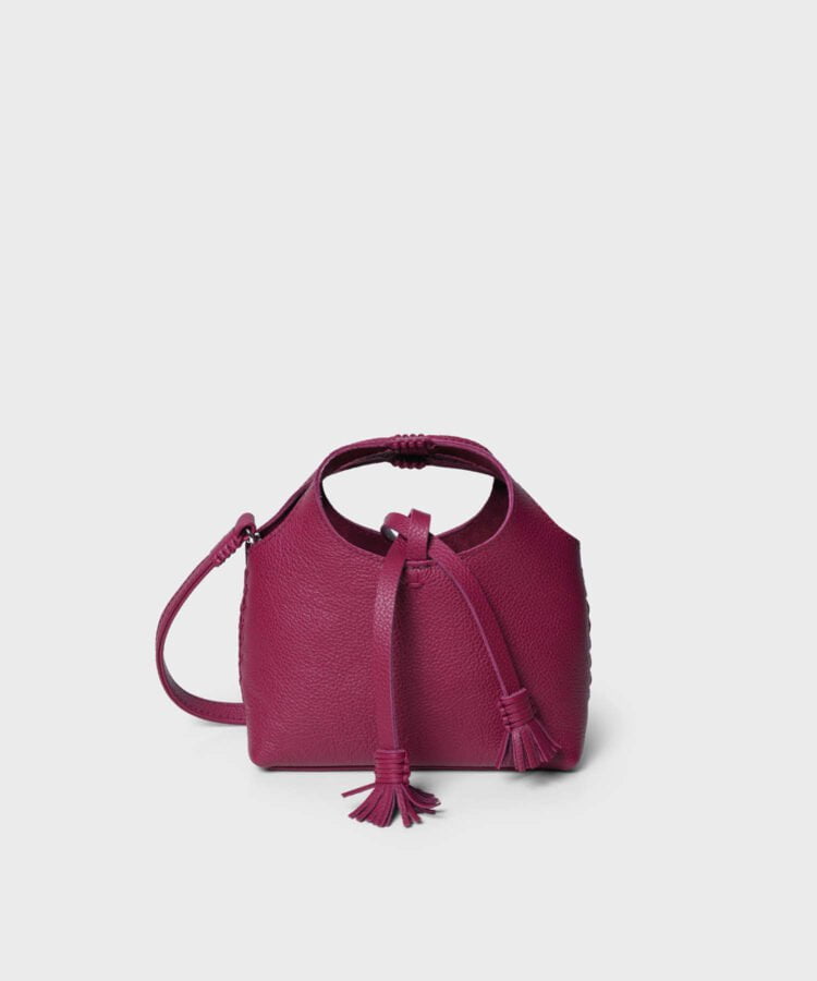 Micro City Mini Tote Grained Leather Pink – APOELLA