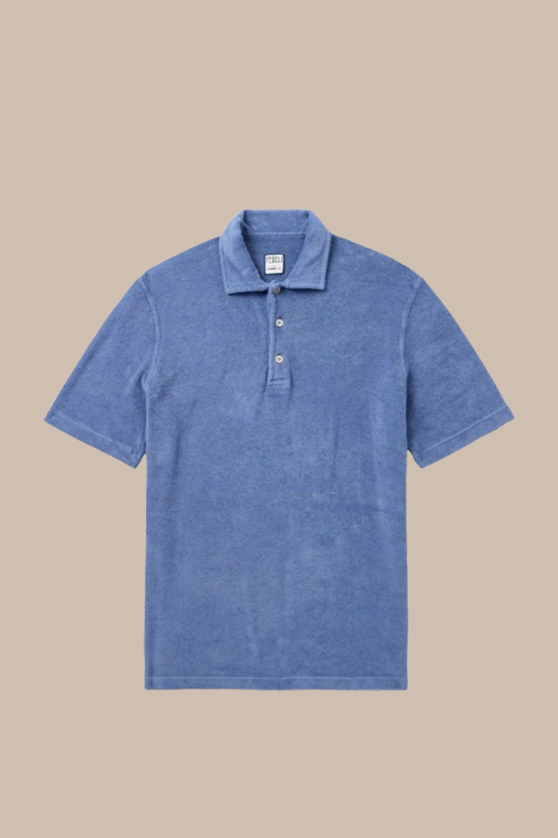 Terry Button Polo Light Blue – APOELLA