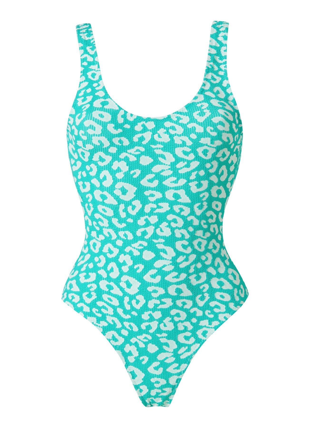 Claudia Open Back Sponge One-Piece Leopard Mint - Stefania Frangista ...