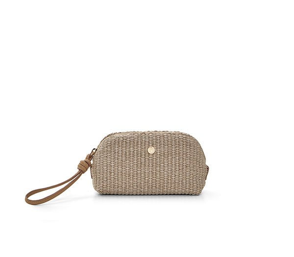 Chios Straw Vanity Case Beige – APOELLA