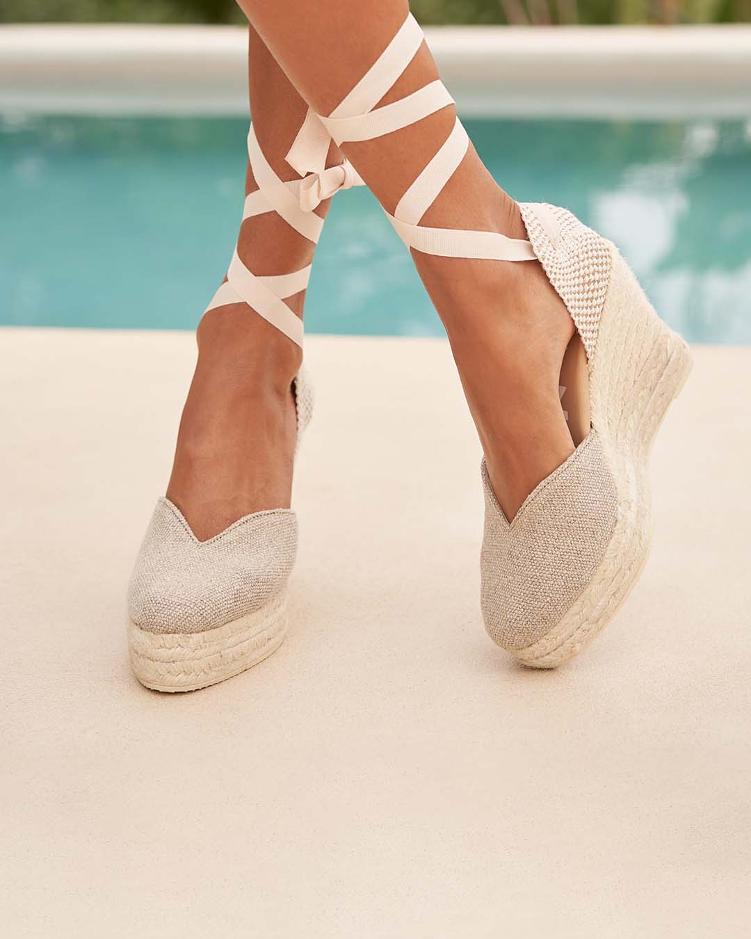 Heart Shaped Wedge Espadrilles Natural – APOELLA