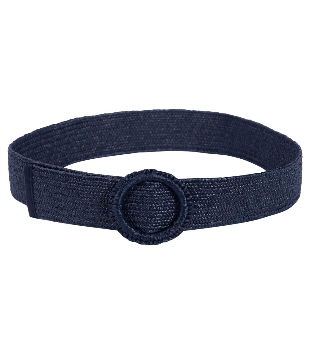 Raffia Woven Belt Navy - Apoella – APOELLA